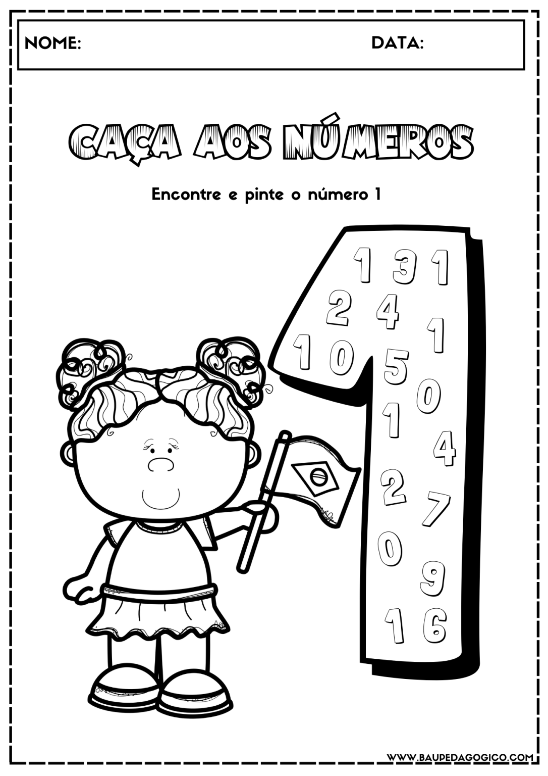 Caça aos números - Alfabetização - BAÚ PEDAGÓGICO