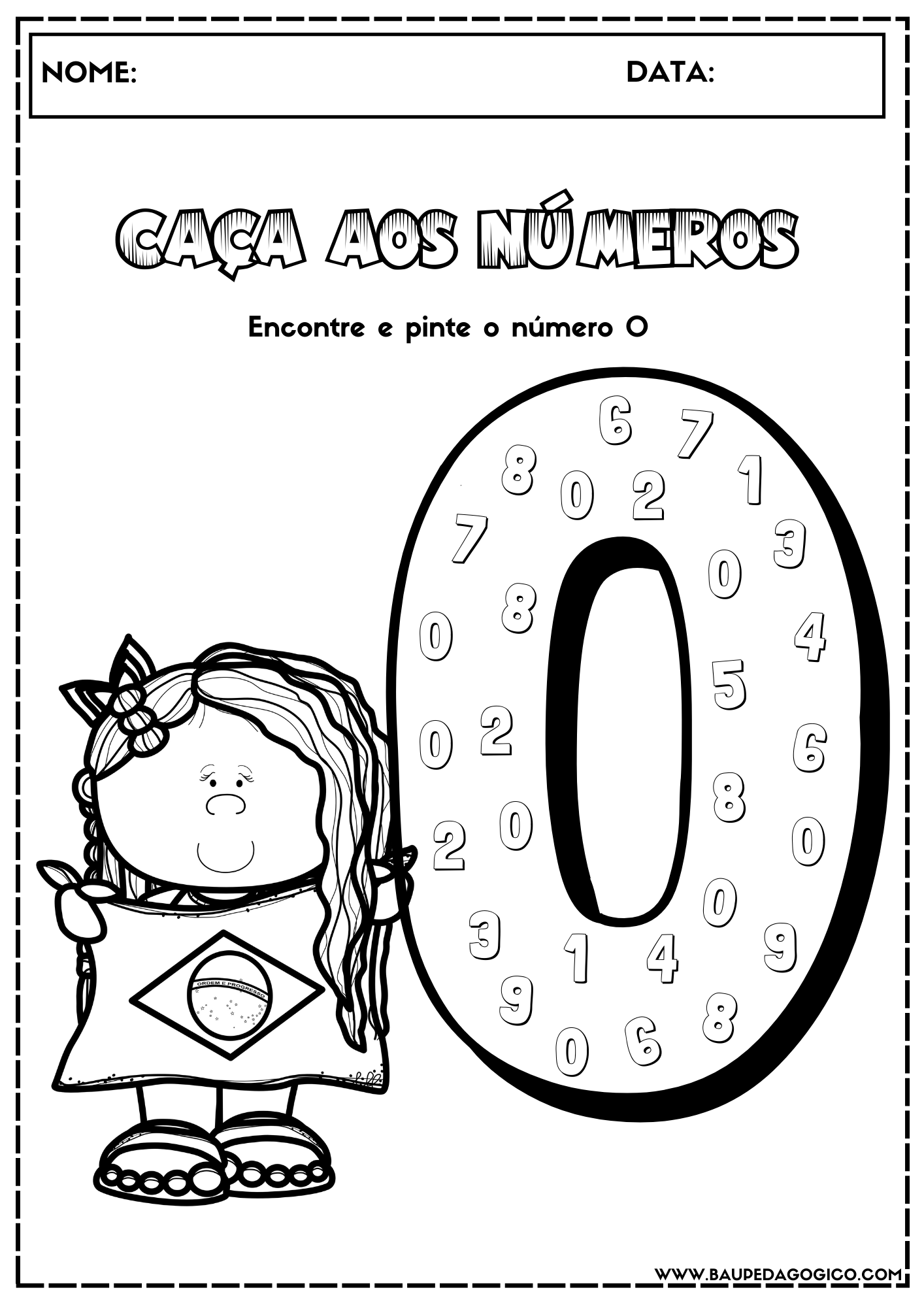 Caça Números Para Imprimir - RETOEDU