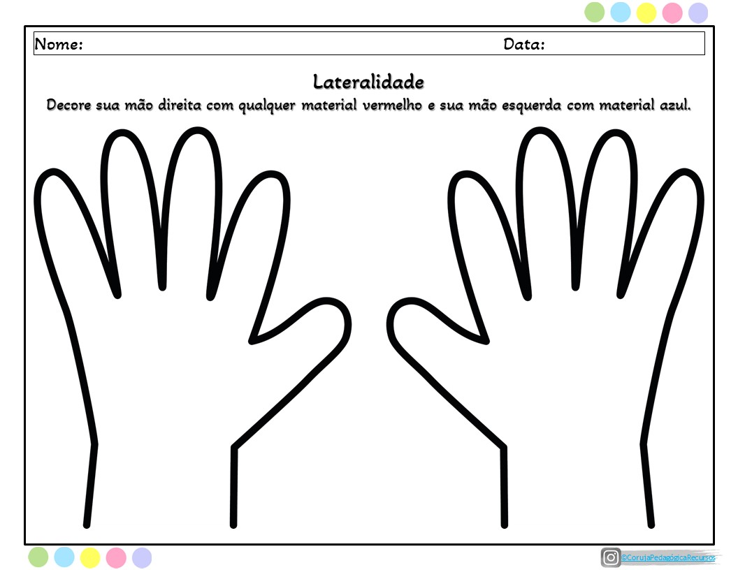 Atividades de Lateralidade e plano de aula para Ed. Infantil - BAÚ ...